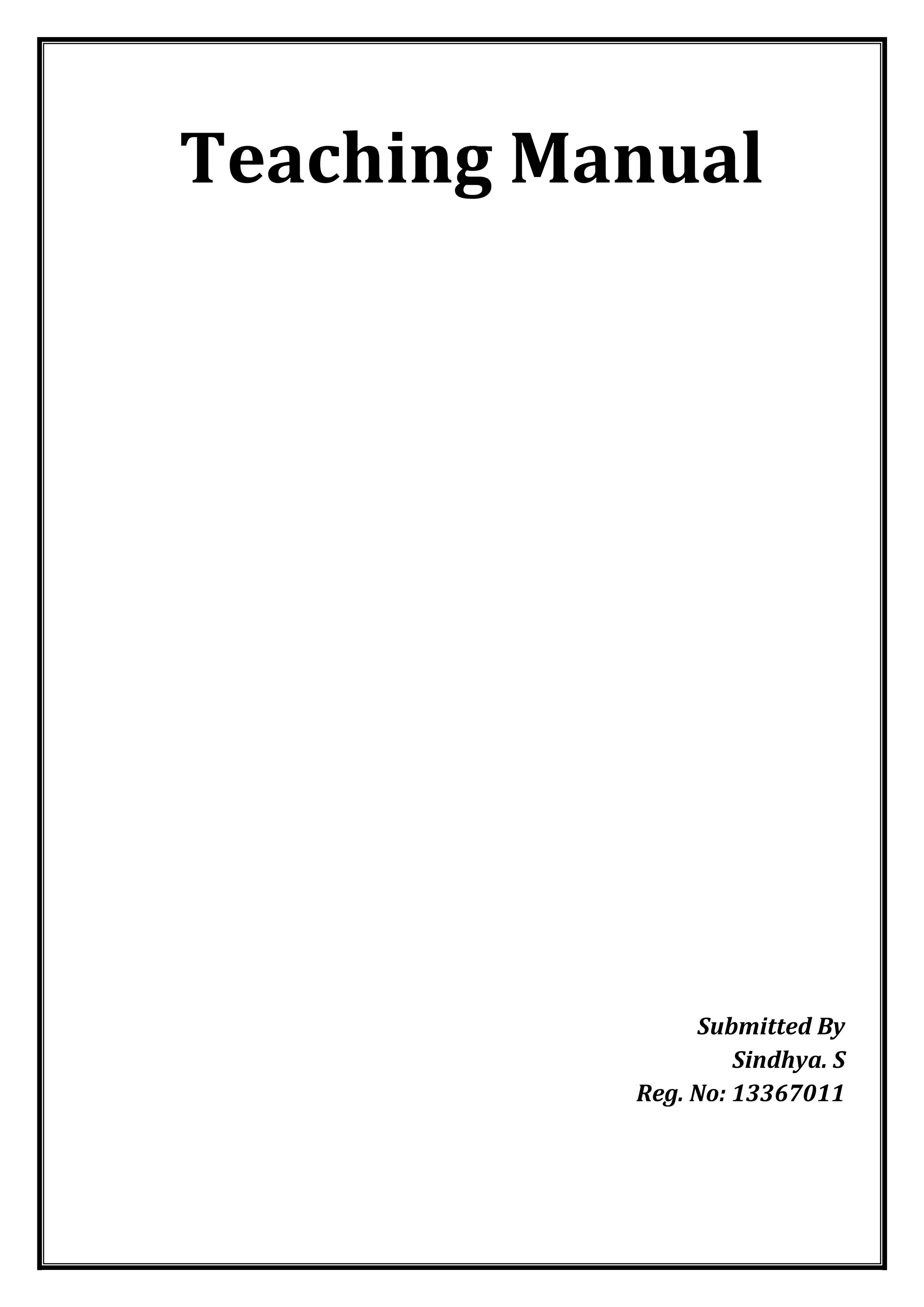 Teaching manual sandhy. s | PDF