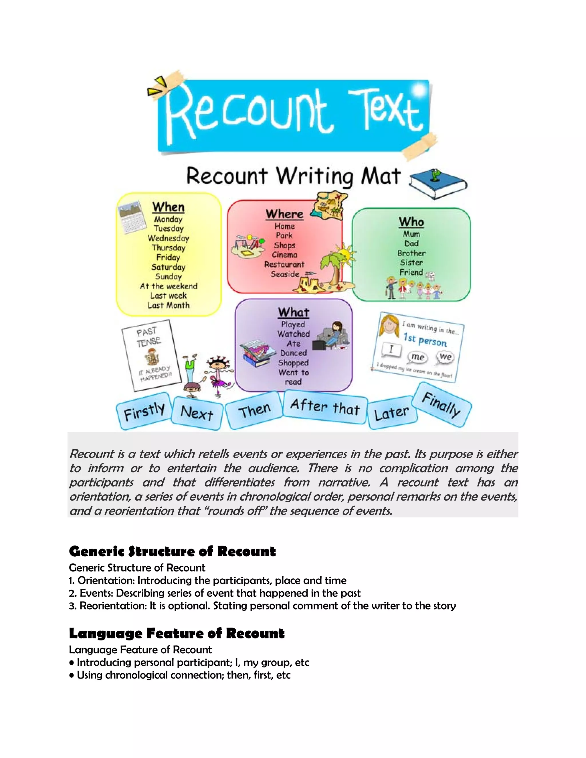 Teaching material unit 4 - reading skill recount text | PDF