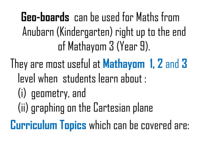 Teaching mathematics with geo boards | PPT
