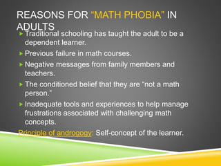 Introduction to Teaching Math to Adult Students in Basic Education | PPT