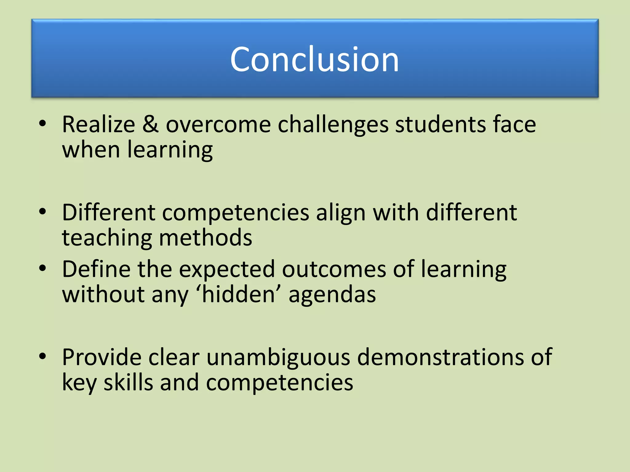 Teaching Methods aligned to objectives | PPTX