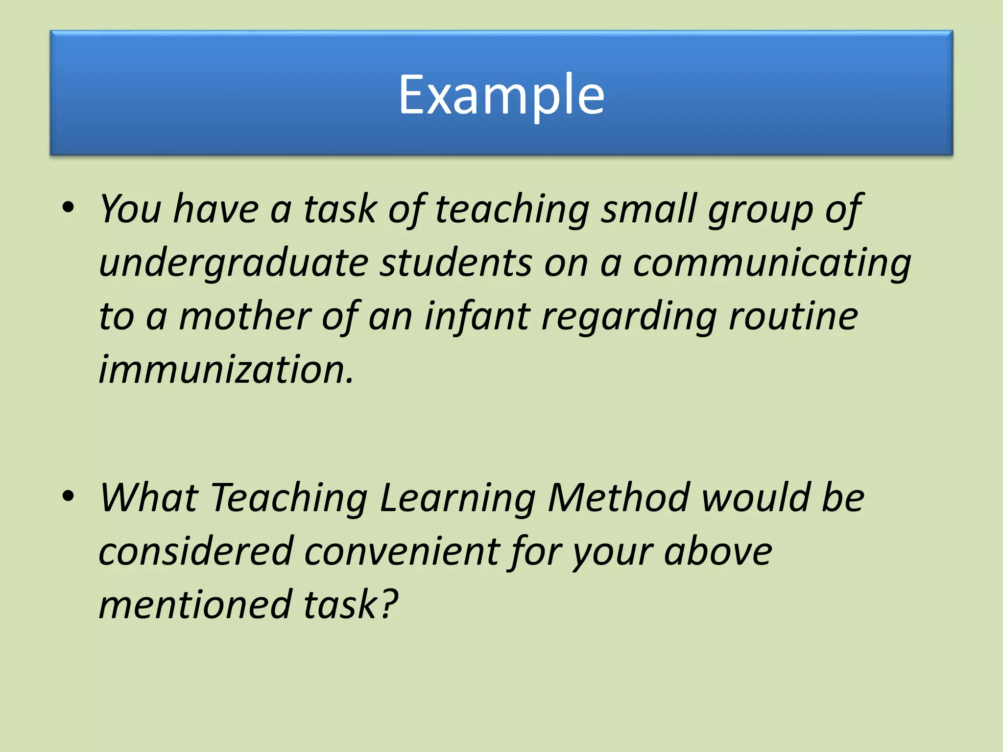 Teaching Methods aligned to objectives | PPTX