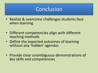 Teaching Methods aligned to objectives | PPTX