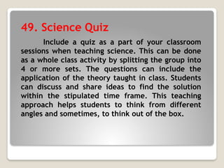 innovative teaching methods in science subject | PPTX