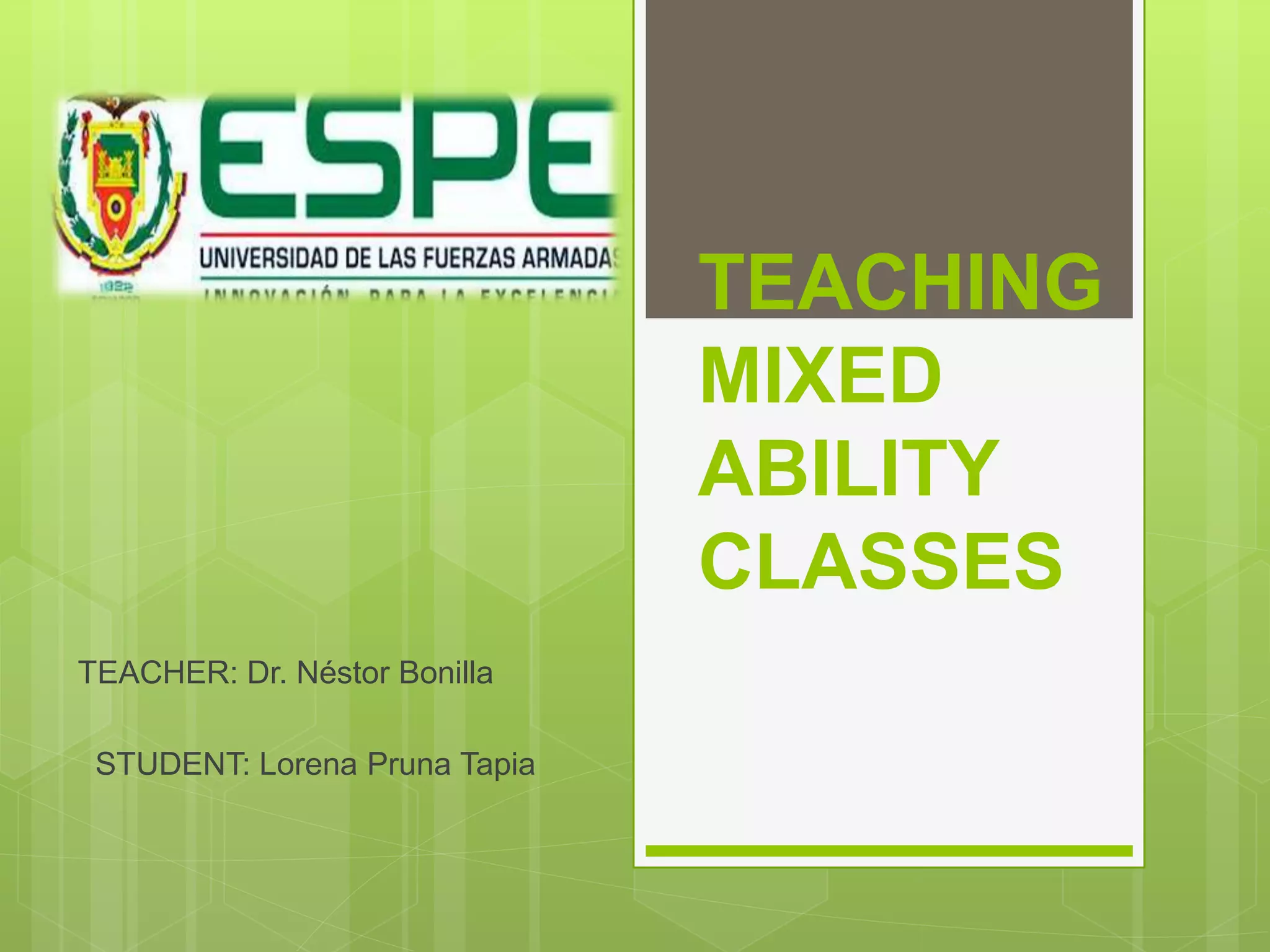 Teaching mixed ability classes | PPTX