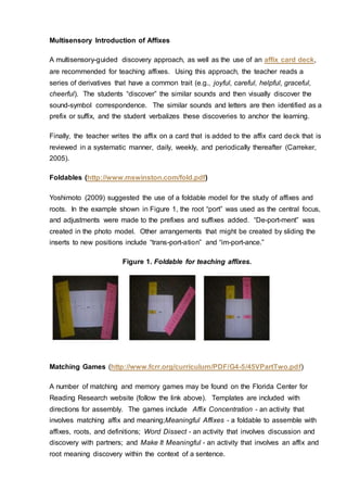 Teaching morphology enhancing vocabulary development and reading ...
