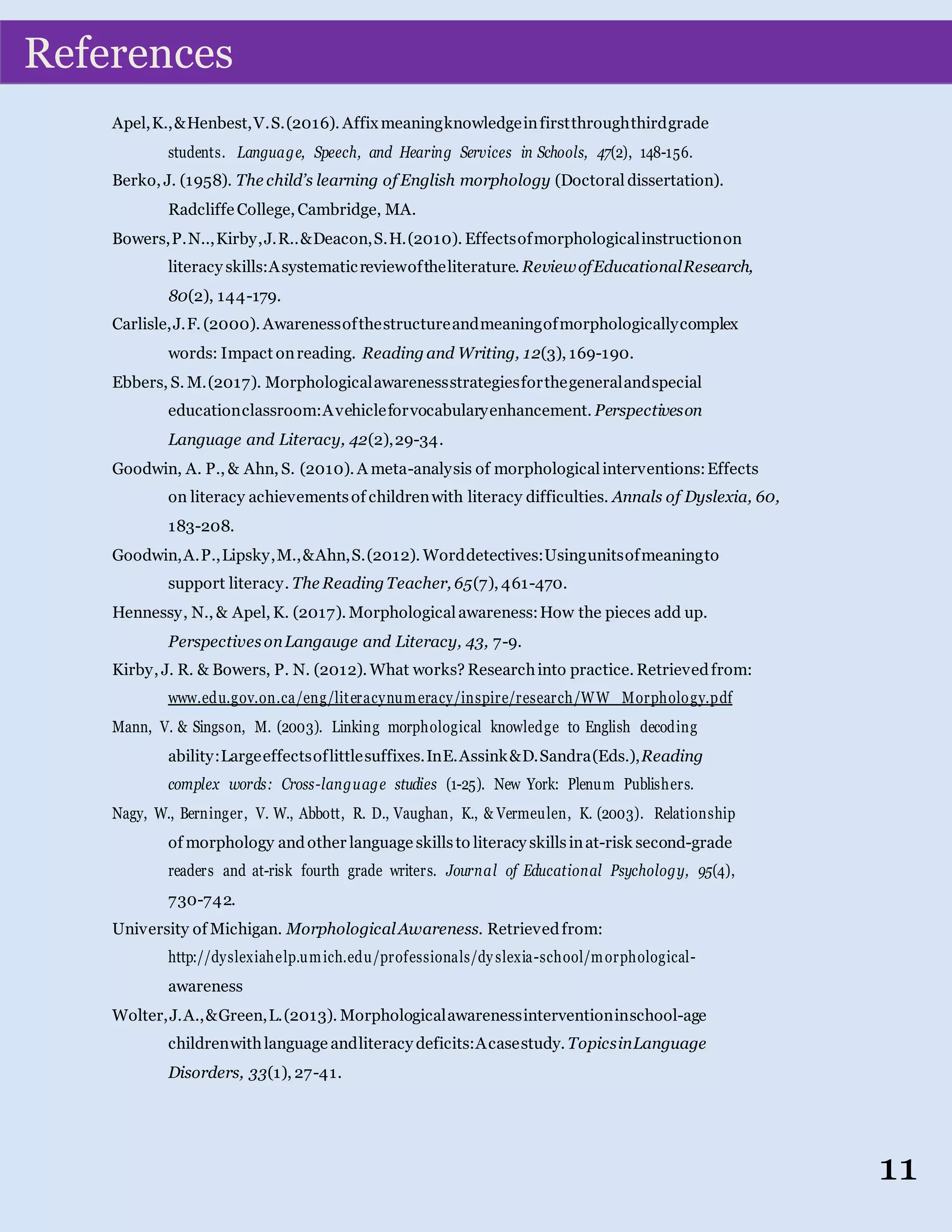 Teaching morphology to improve literacy | DOCX