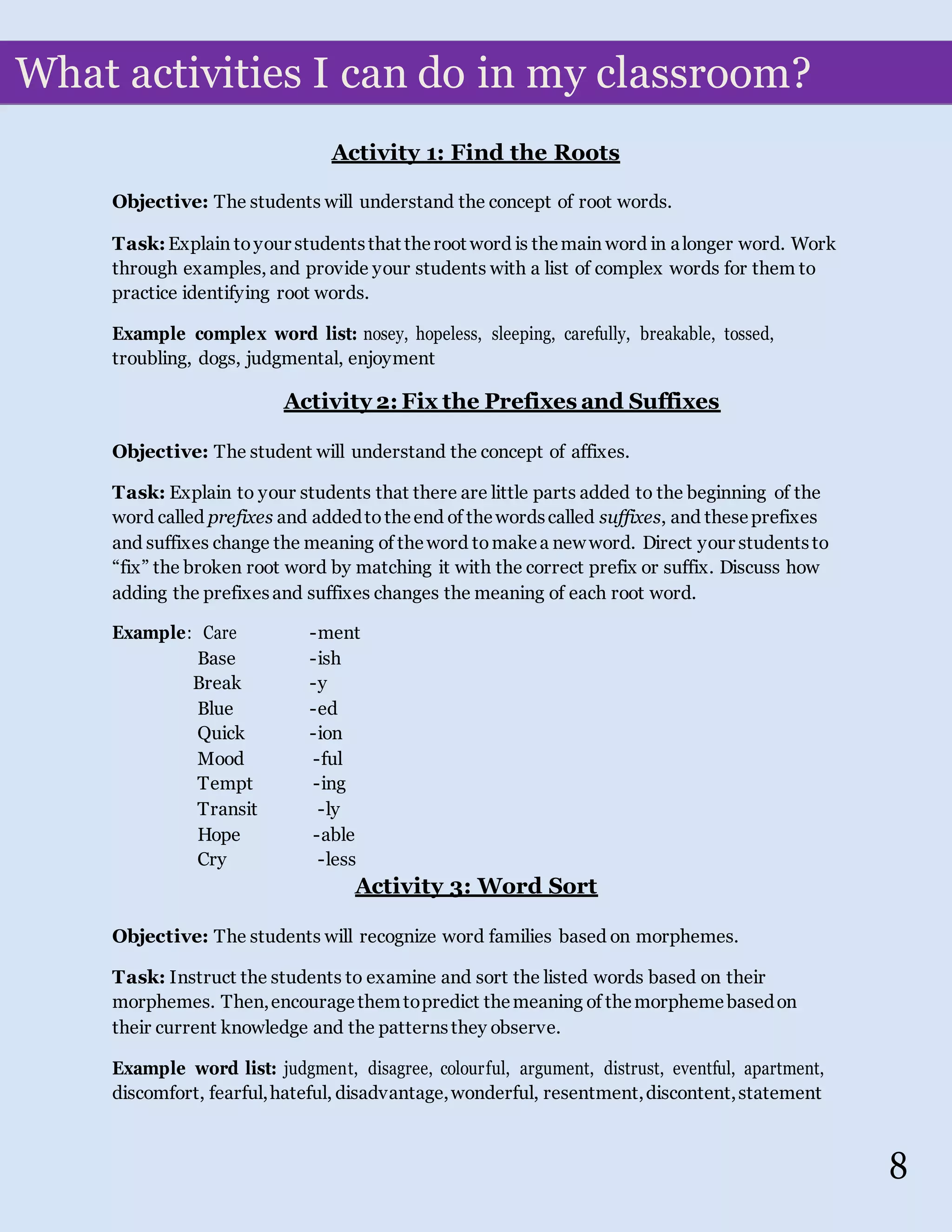 Teaching morphology to improve literacy | DOCX