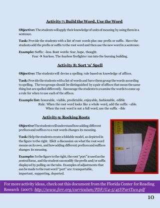 Teaching morphology to improve literacy | DOCX