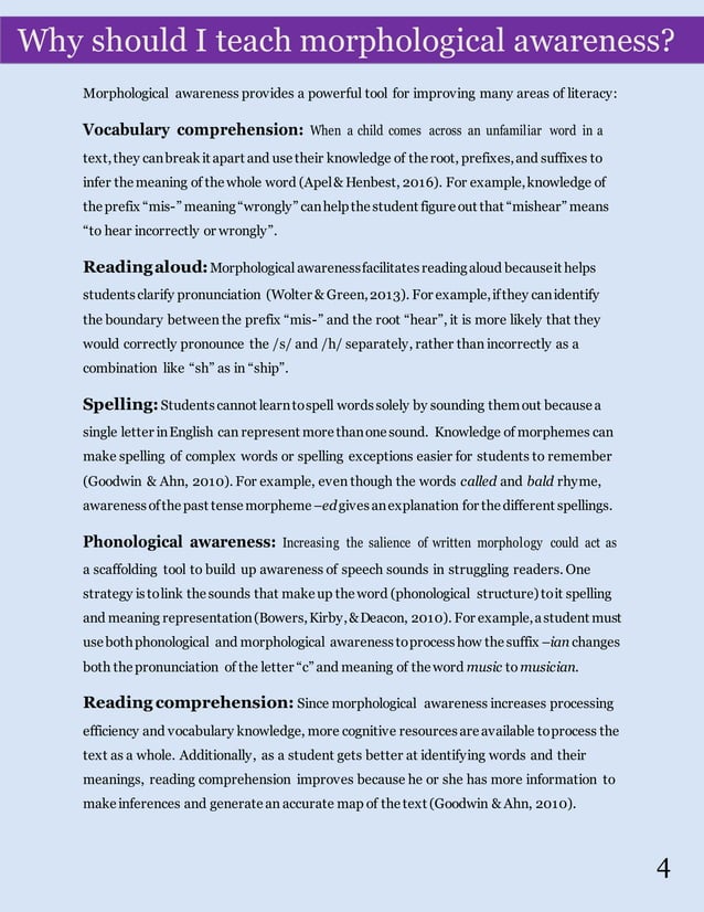 Teaching morphology to improve literacy | DOCX