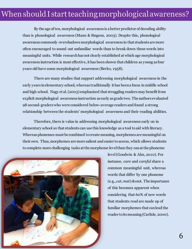 Teaching morphology to improve literacy | DOCX