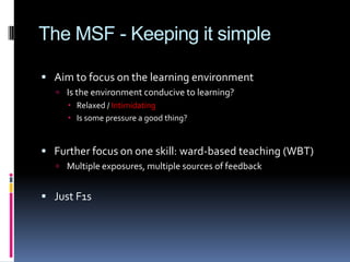 Appraising my Teaching Skills using MSF | PPT