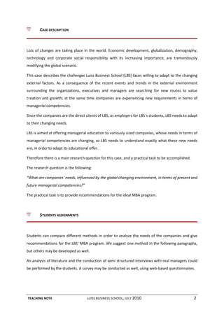 Teaching note. what companies want | PDF | Business Administration ...