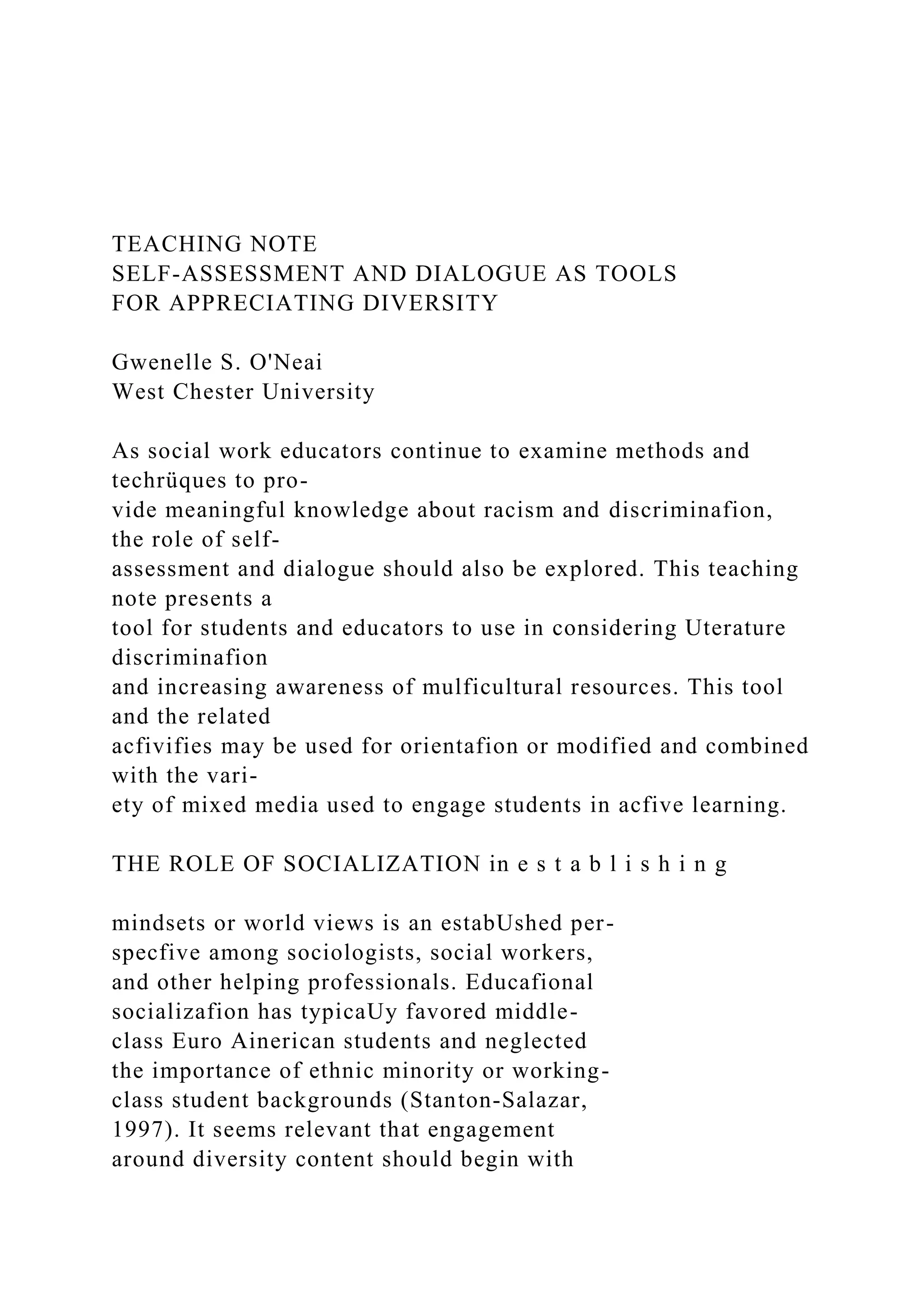 TEACHING NOTESELF-ASSESSMENT AND DIALOGUE AS TOOLSFOR APPR.docx