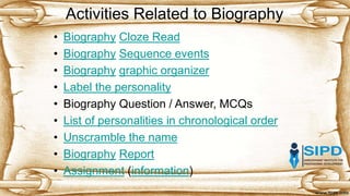 Teaching of biography | PPTX