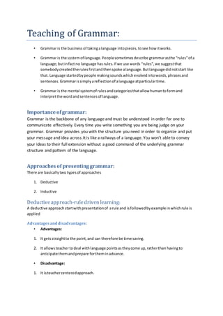 Teaching of grammar | DOCX