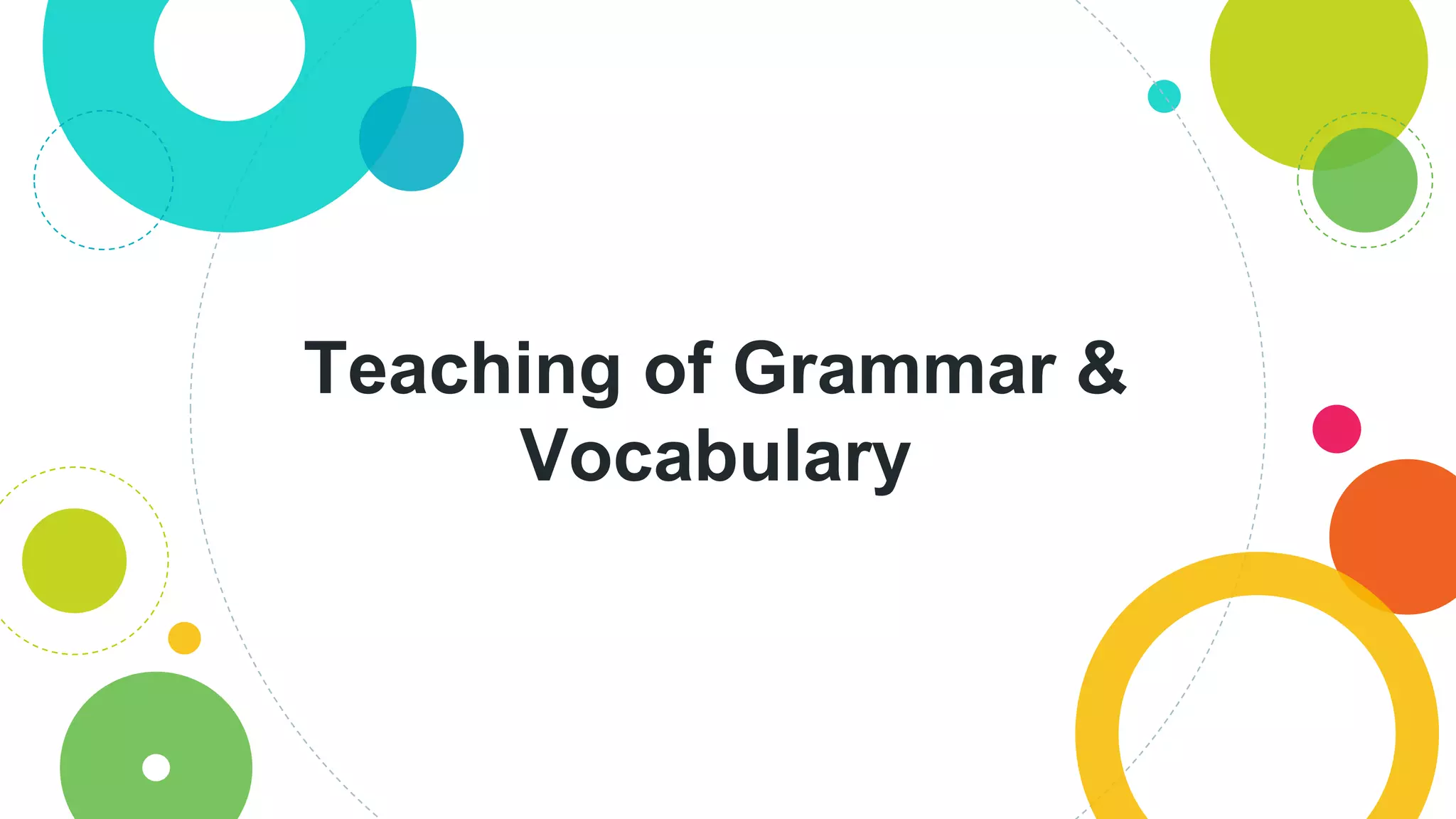 Teaching of grammar and vocabulary | PPT