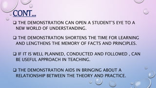 DEMONSTRATION METHOD | PPTX | Educational Assessment | Education