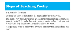 Teaching of Poetry | PDF