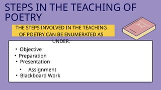 TEACHING OF POETRY.pptx. The PPT helps and provides guidance on Lesson ...