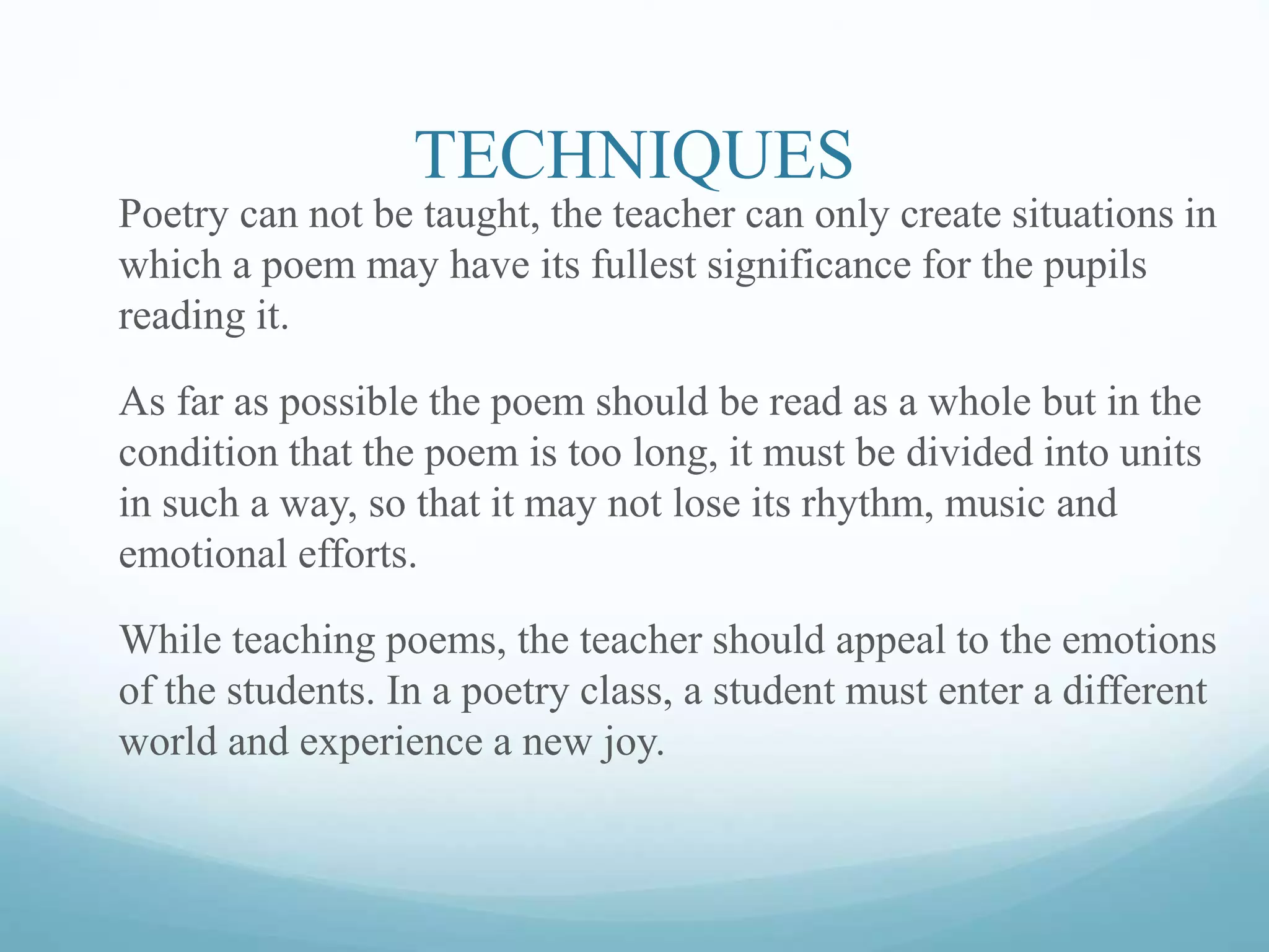 Teaching of Poetry | PPTX
