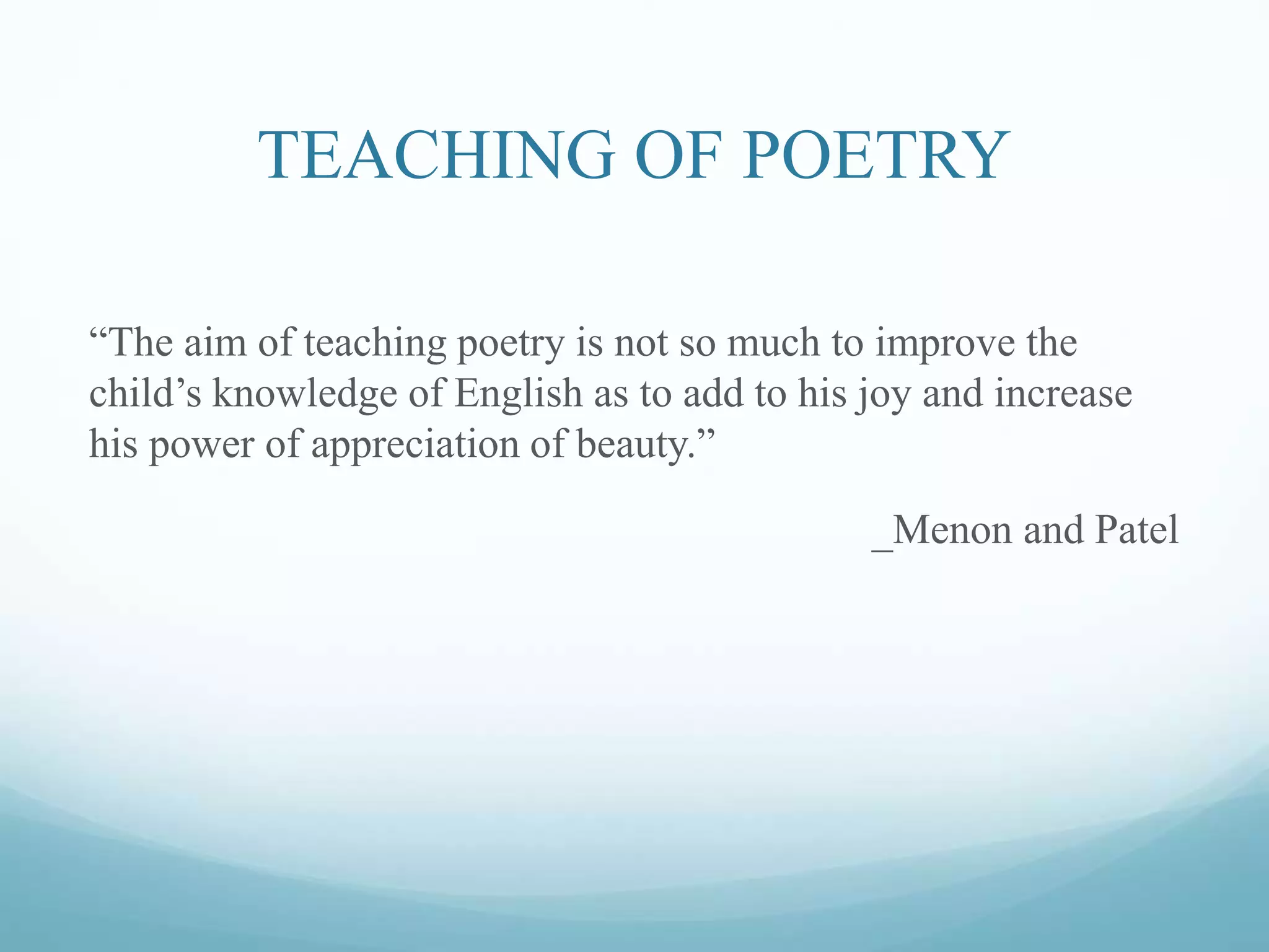 Teaching of Poetry | PPTX