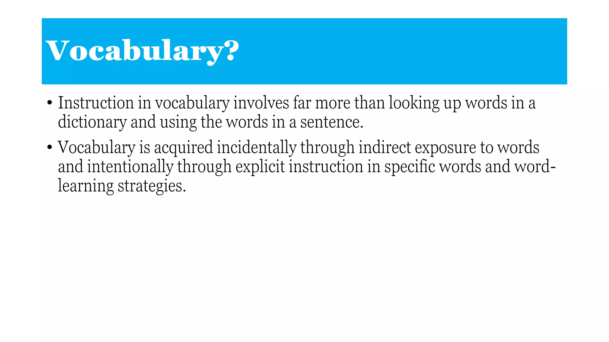Teaching of Vocabulary | PDF