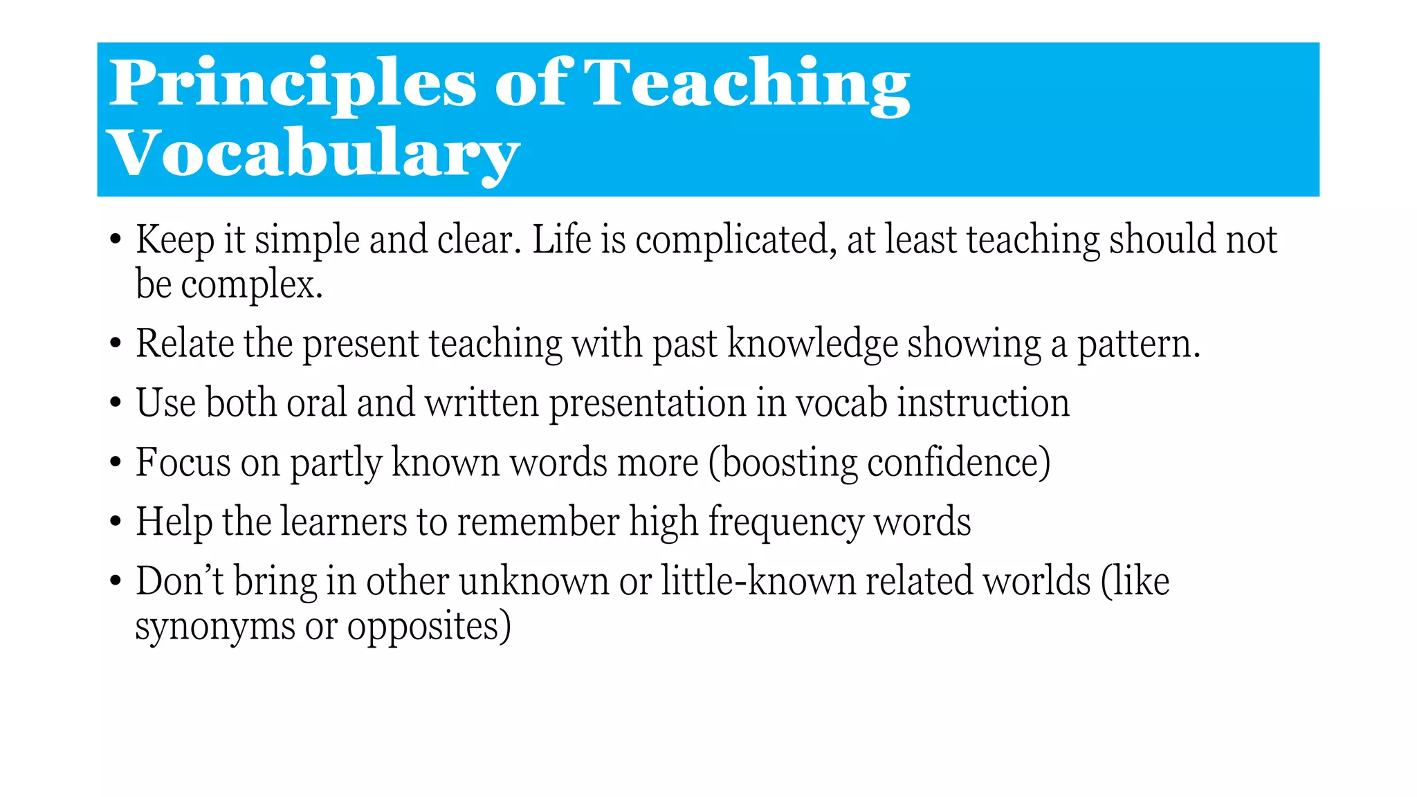 Teaching of Vocabulary | PDF