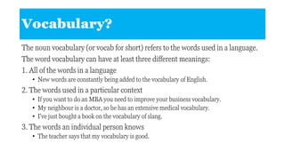 Teaching of Vocabulary | PDF