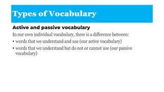 Teaching of Vocabulary | PDF