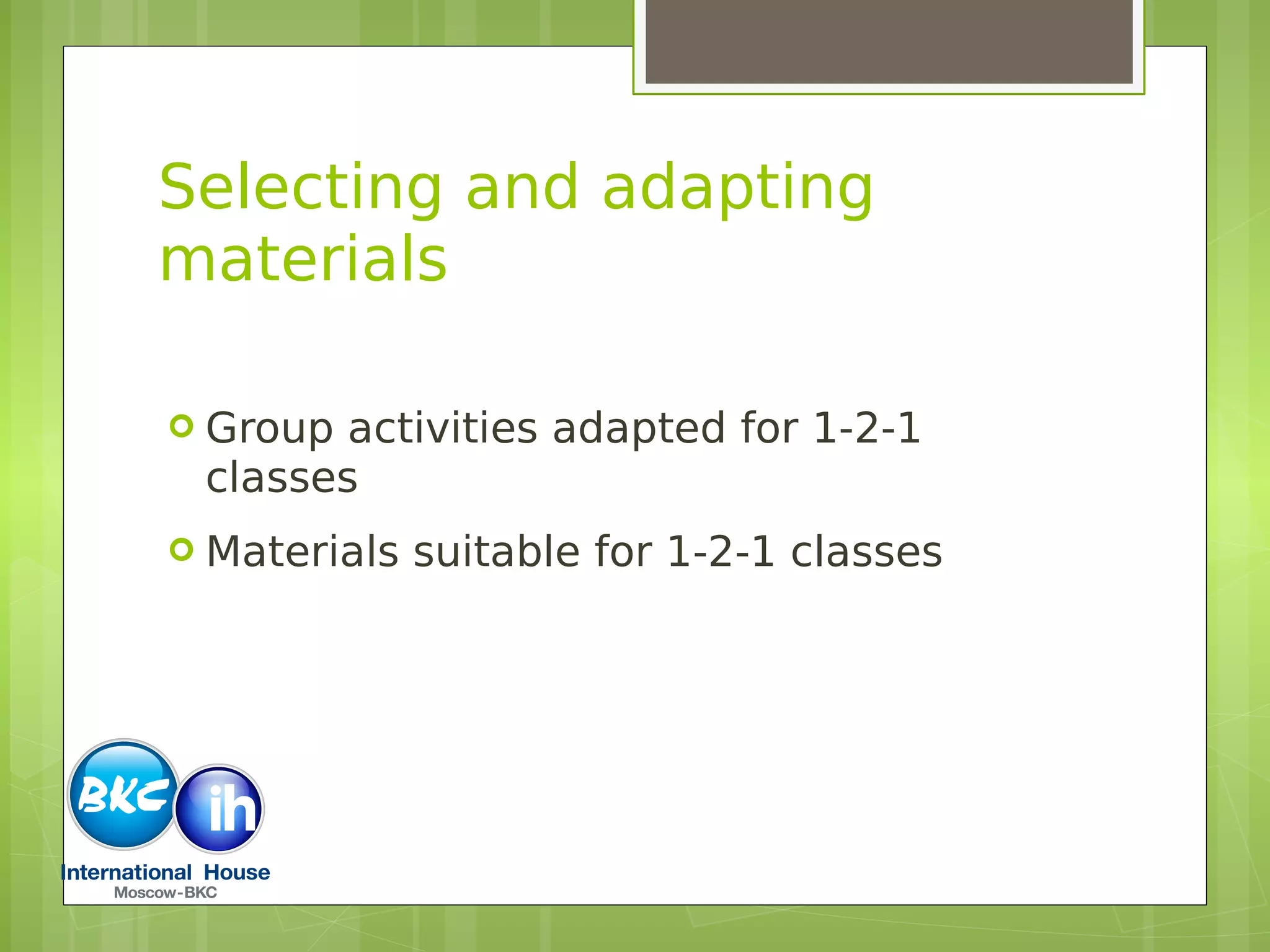 Teaching one to-one | PDF