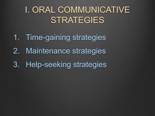 Teaching oral communication strategies | PPTX