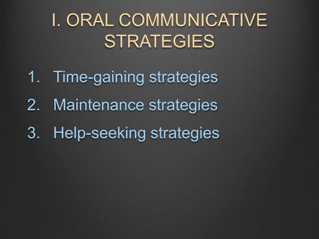 Teaching oral communication strategies | PPTX