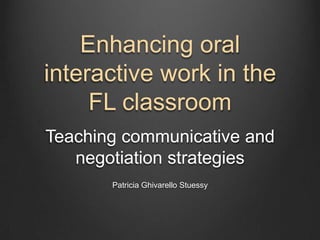 Teaching oral communication strategies | PPT