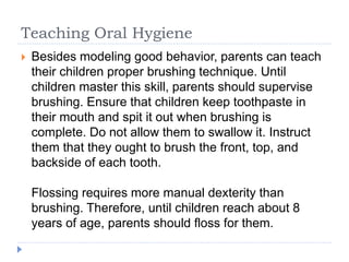 Teaching Oral Hygiene to Children | PPTX