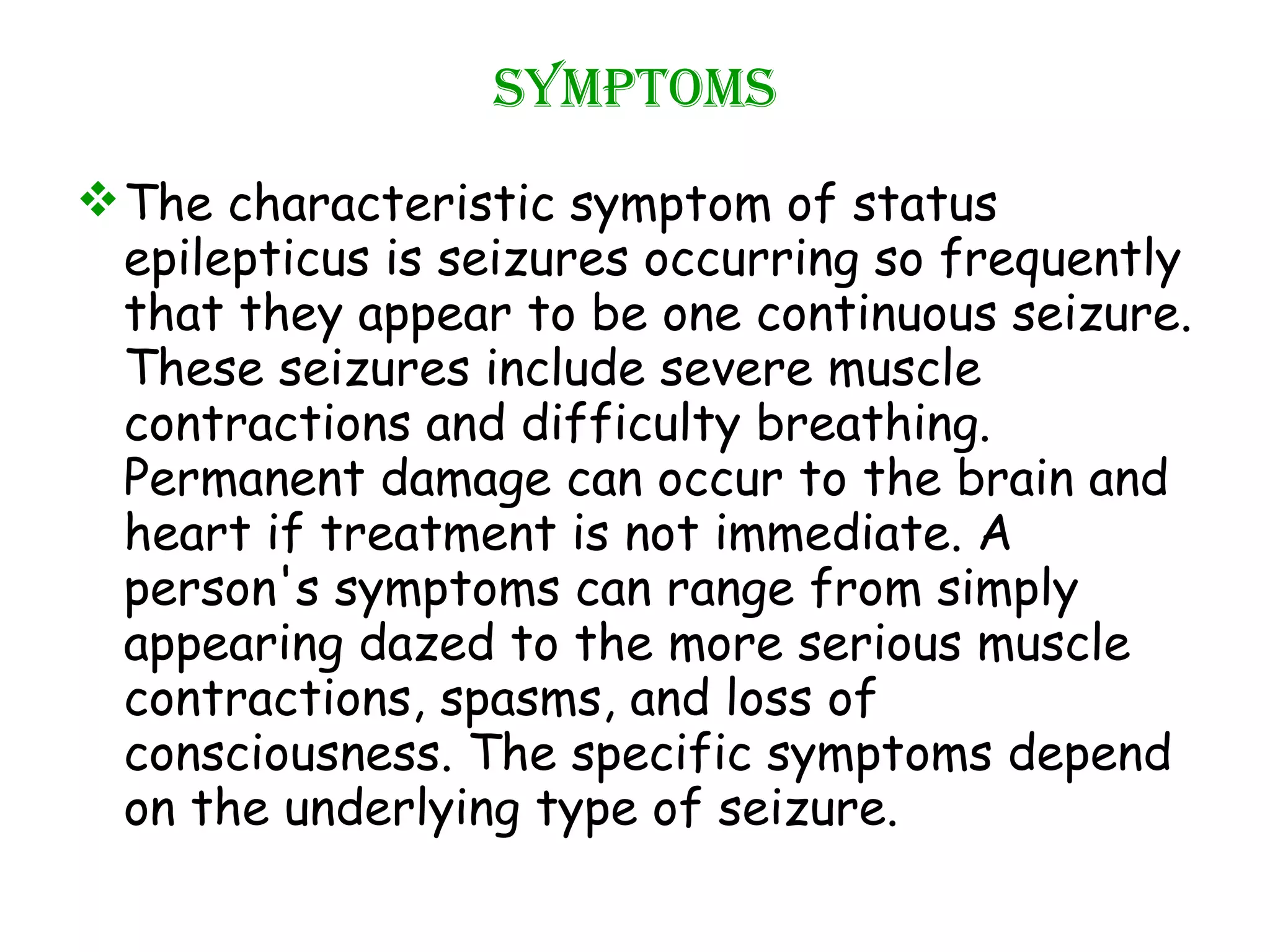 Seizure: Status Epilepticus | PPT