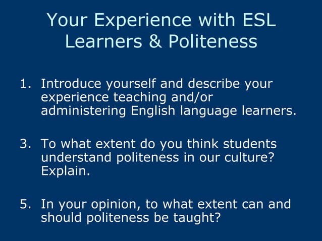 Teaching Politeness Strategies, Shira Packer | PPT | Education