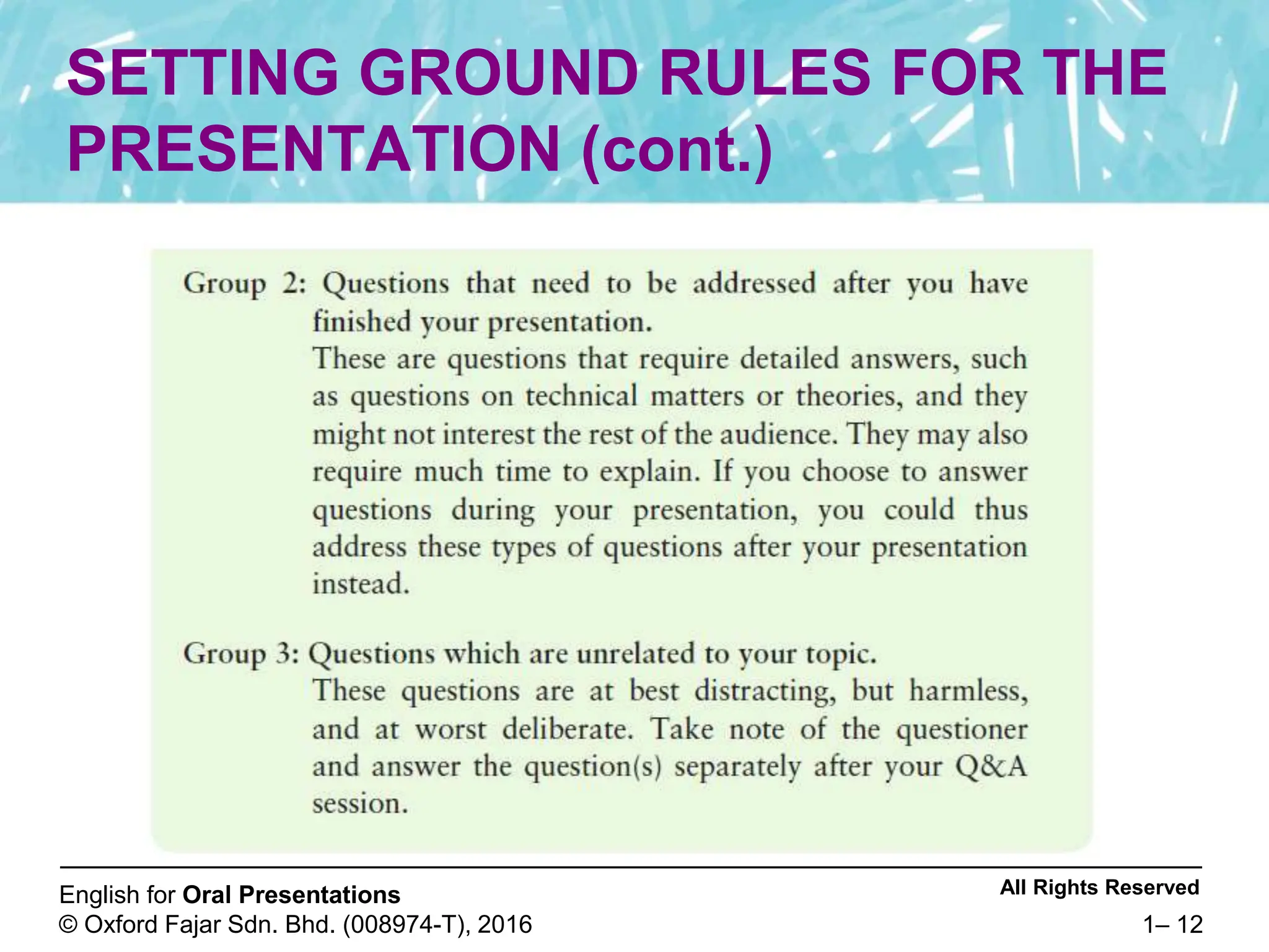 English for Oral Presentations - How to handle audience questions | PPT