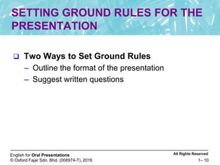 English for Oral Presentations - How to handle audience questions | PPT