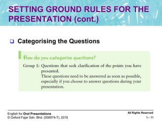 English for Oral Presentations - How to handle audience questions | PPT