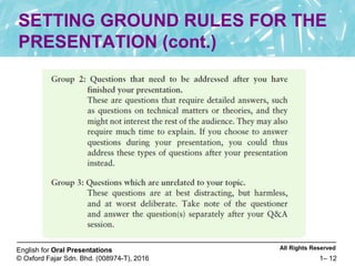 English for Oral Presentations - How to handle audience questions | PPT