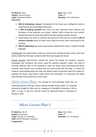 Teaching Practice file for M.Ed. | PDF