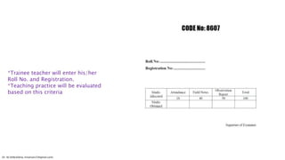 Teaching practice Manual (Course Code - 8607) | PPT