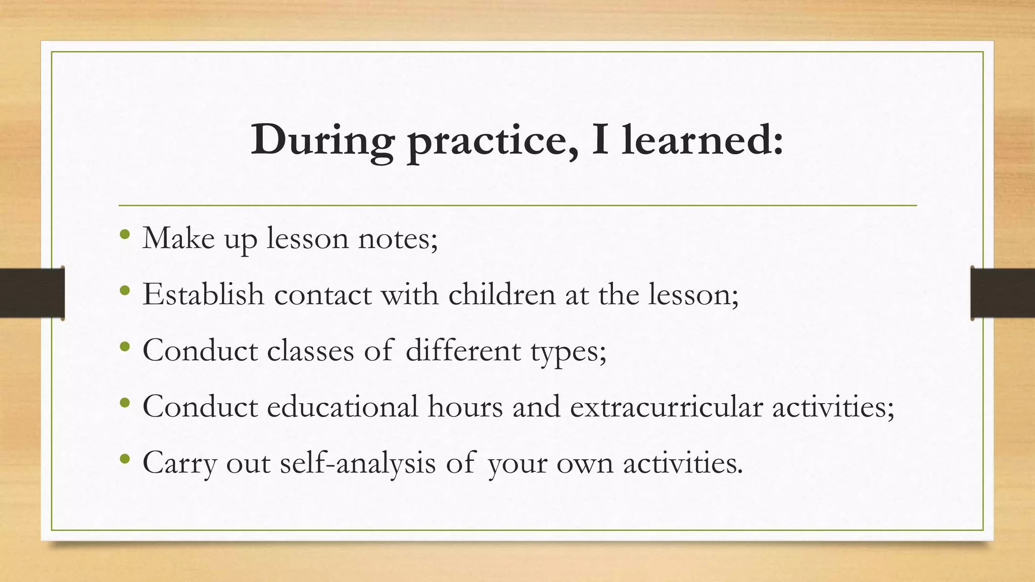 Teaching practice gusak | PPTX | Education