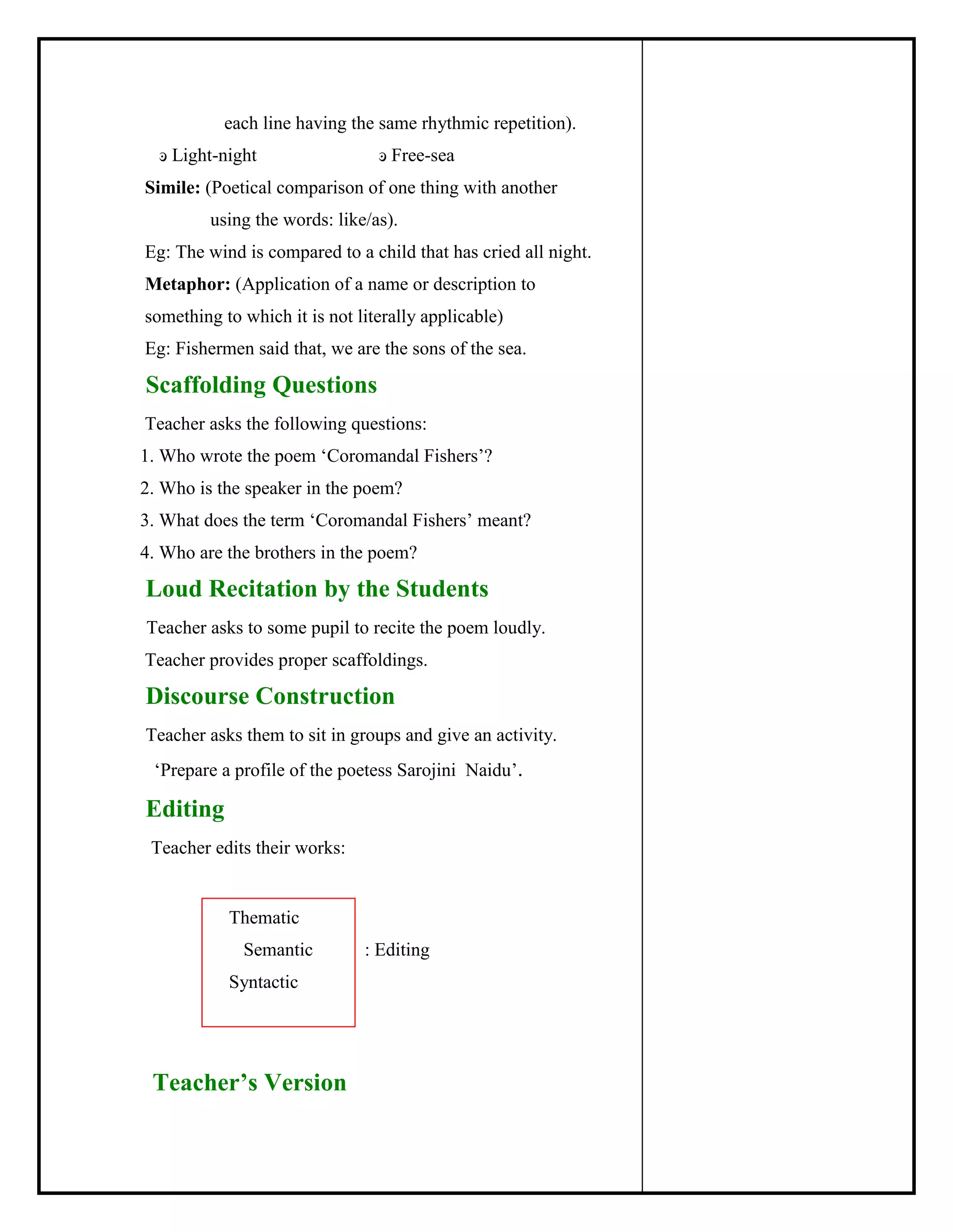 Teaching practice lesson plan (1) | DOC