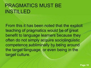 Teaching Pragmatics in the EFL classroom II.ppt