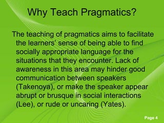 Teaching Pragmatics in the EFL classroom II.ppt