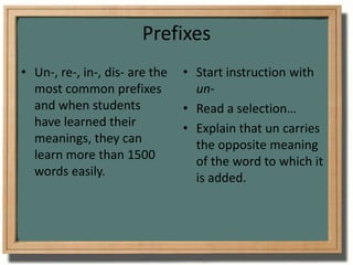 Teaching prefixes, suffixes and roots | PPTX
