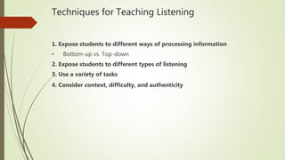 developing language skills: listening and speaking | PPTX