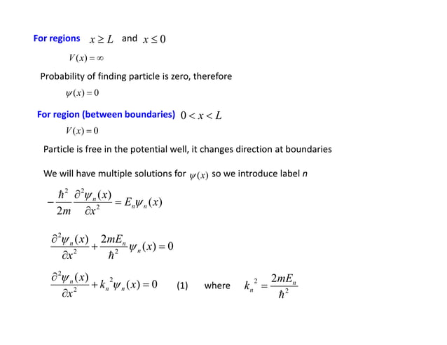 Particle in One-Dimensional Infinite potential well (box) | PDF | Physics | Science